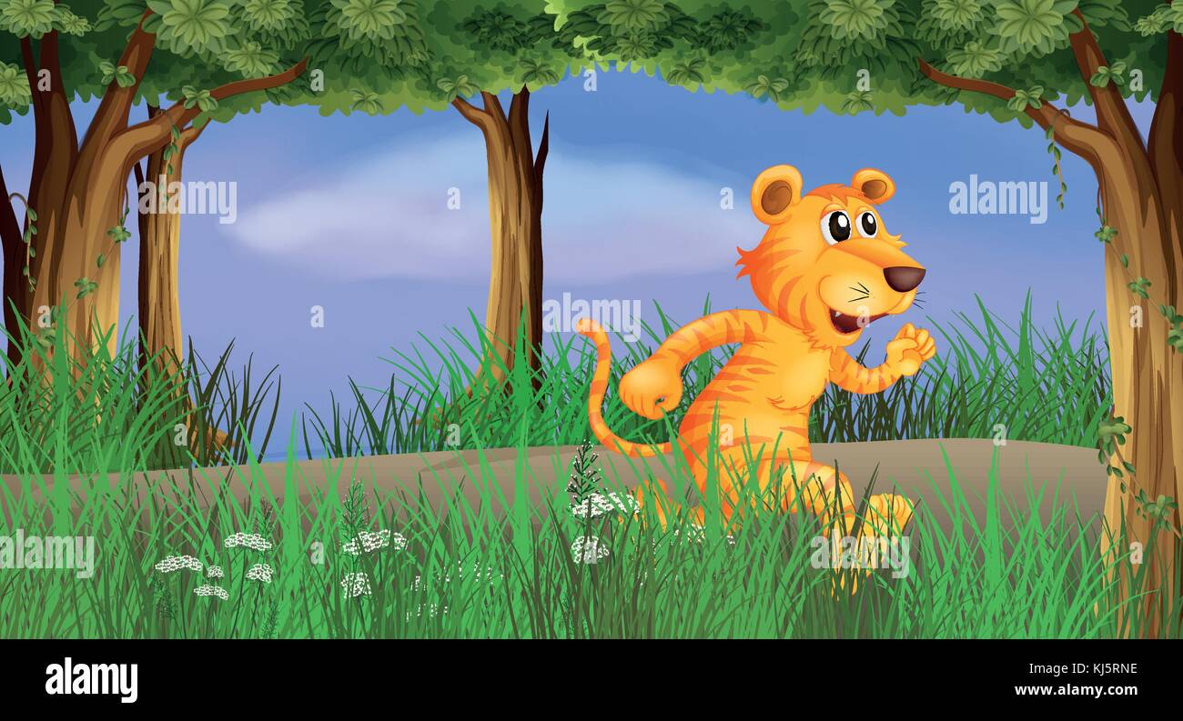 Tiger walk way Stock Vector Images - Alamy