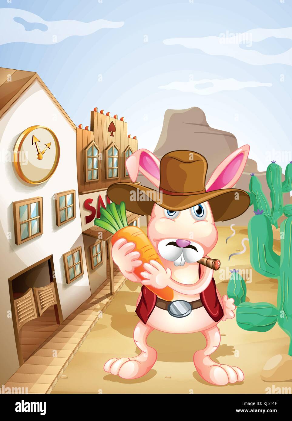 The smoking rabbit Stock Vector Images - Alamy