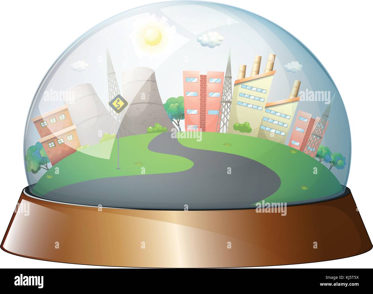 Illustration of a dome designed city on a white background Stock Vector ...