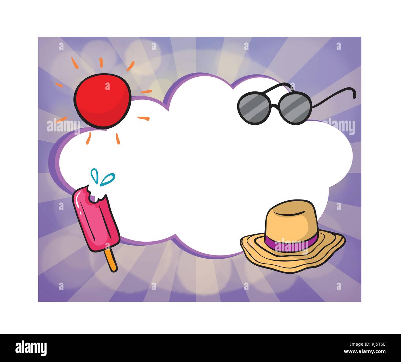 Illustration of a blank template for summer Stock Vector Image & Art ...
