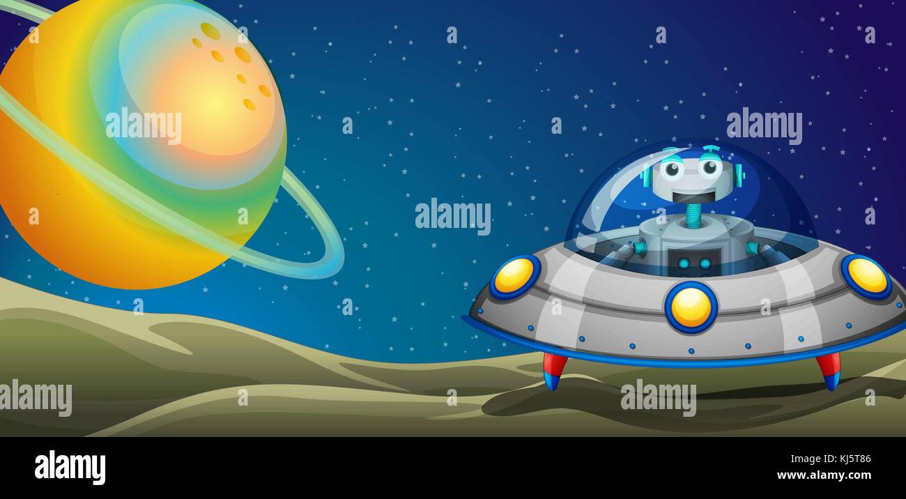Illustration of a robot inside a spaceship Stock Vector Image & Art - Alamy