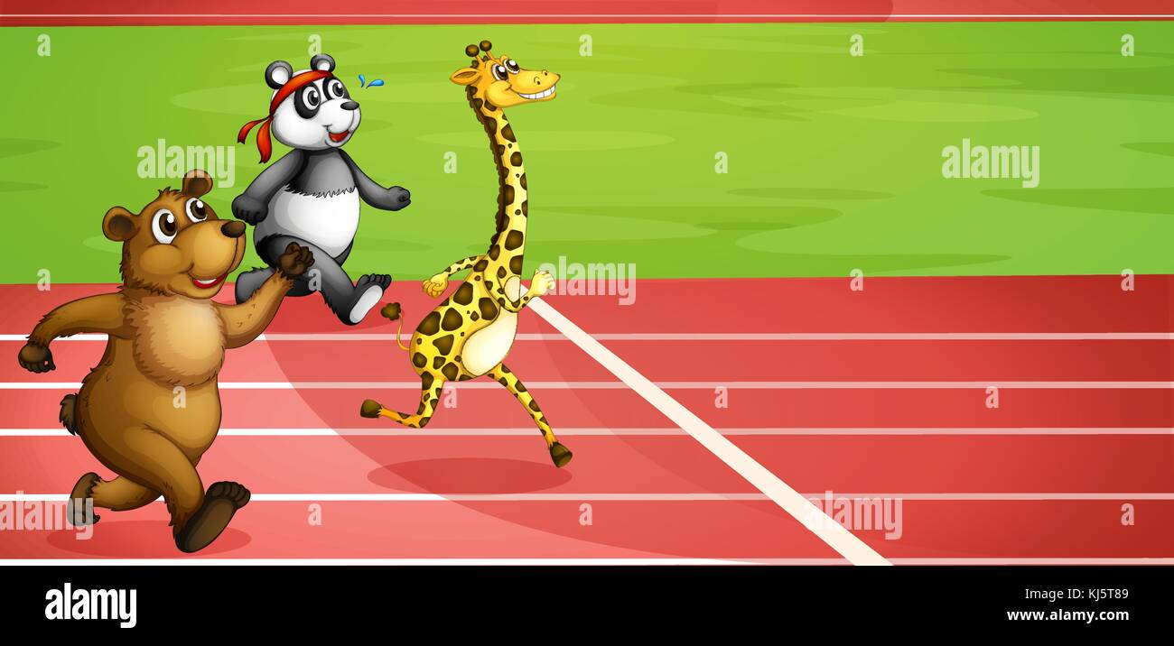 Illustration of an animal marathon Stock Vector Image & Art - Alamy