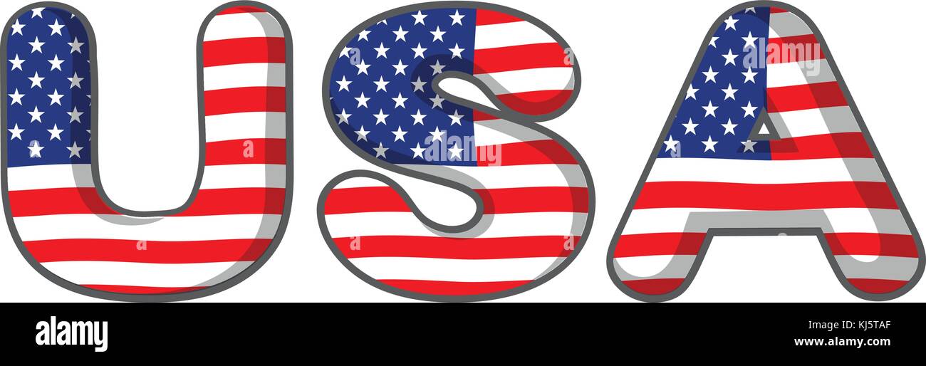 Illustration of the USA letters on a white background Stock Vector ...