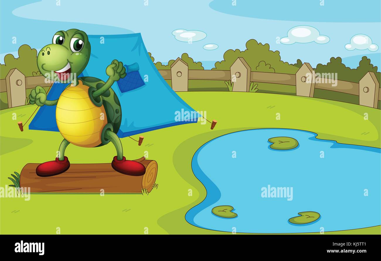 Turtle pond log Stock Vector Images - Alamy