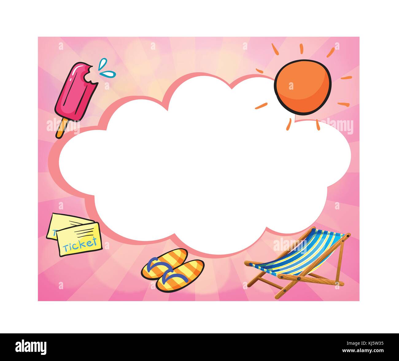 Illustration of the different symbols for summer Stock Vector Image ...