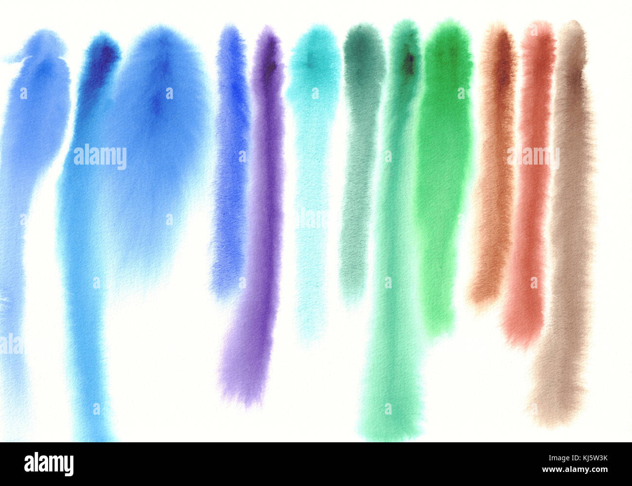primary colors cold palette strips watercolor Stock Photo - Alamy