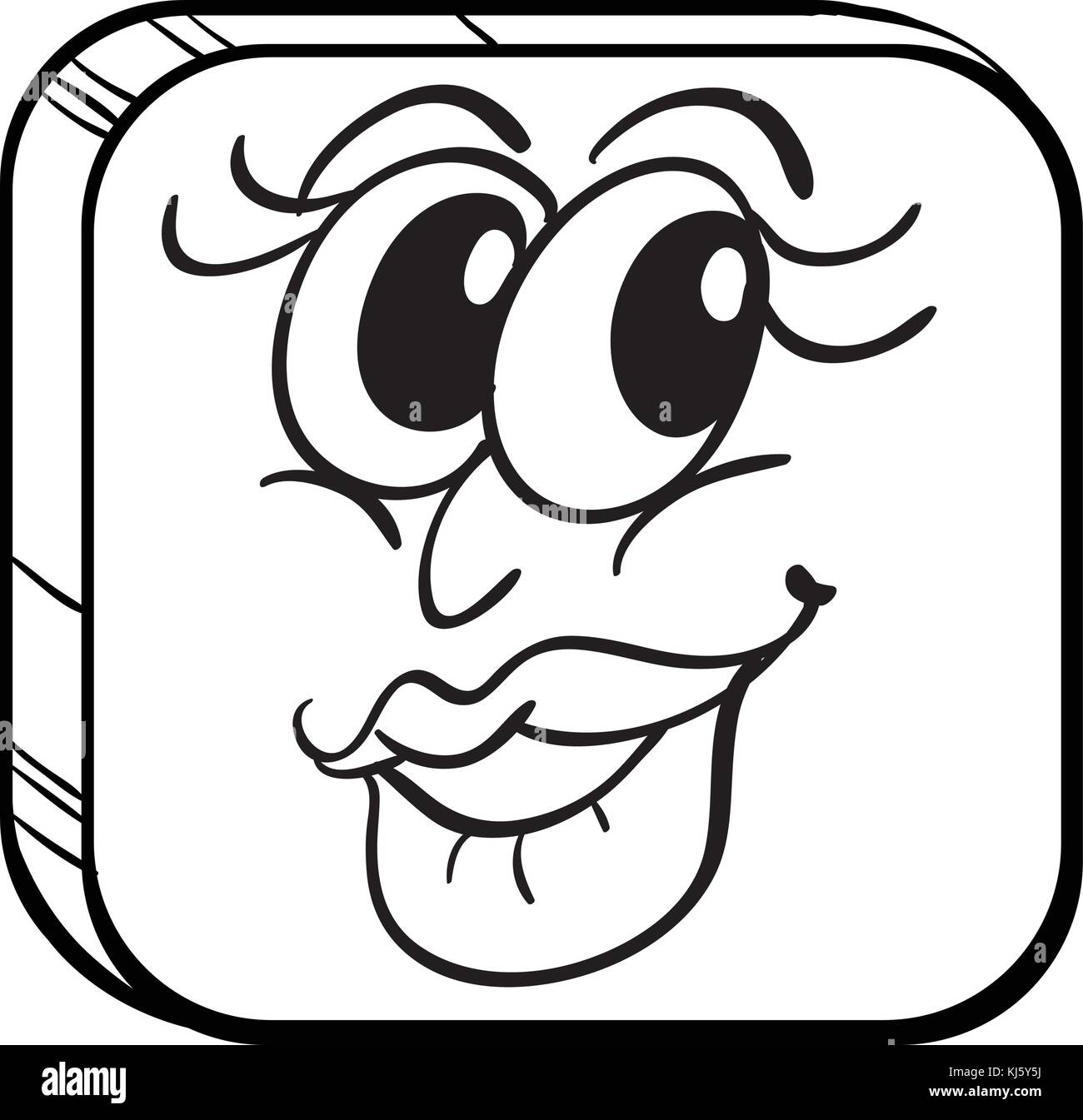 Illustration of a cube with a face of a woman on a white background ...