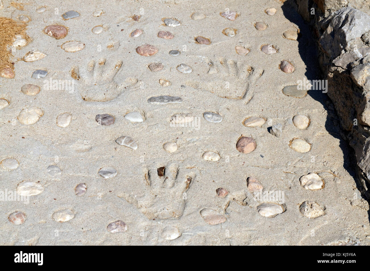 Cement handprints hi-res stock photography and images - Alamy