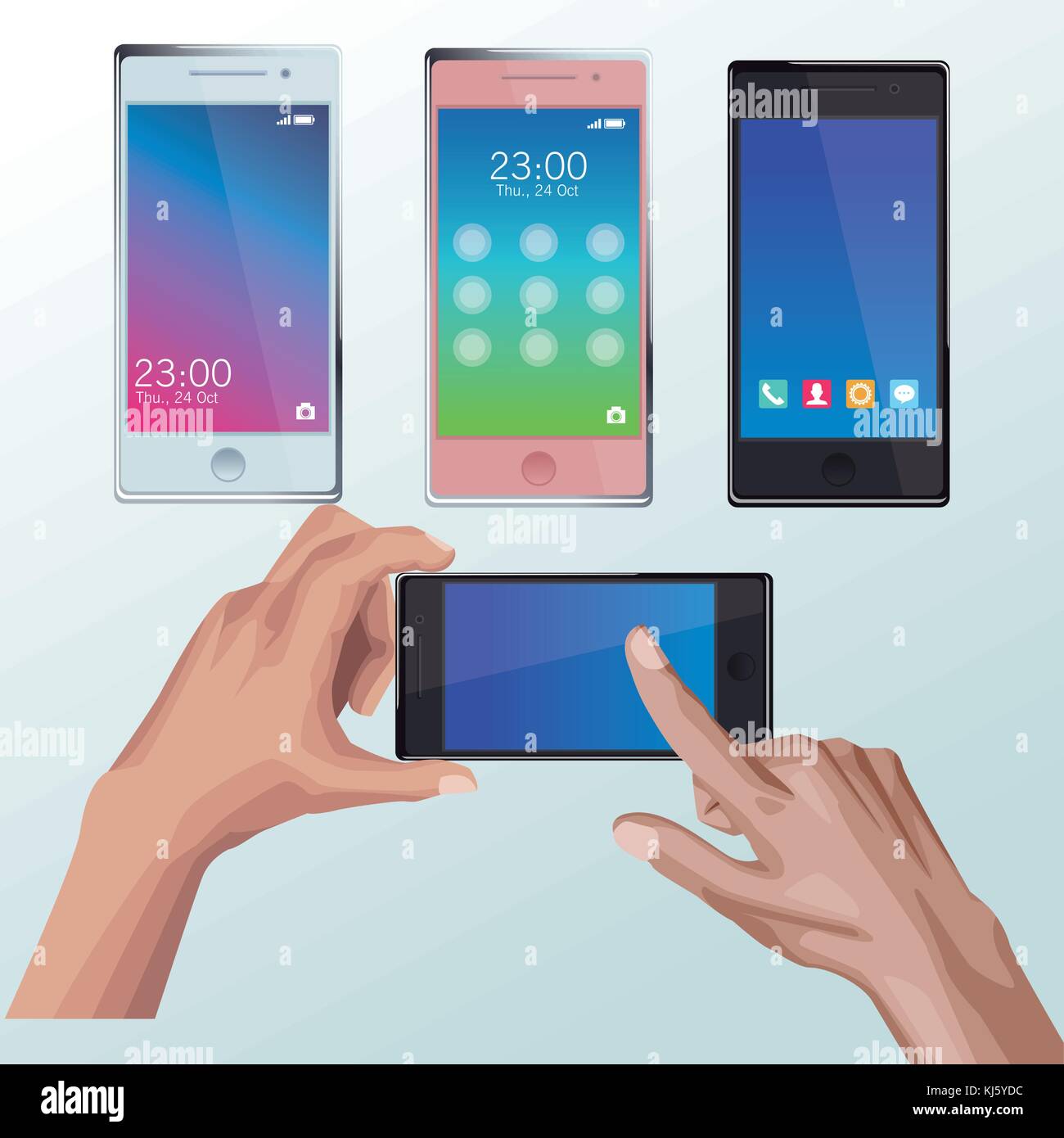 Smartphones Mobile technology Stock Vector Image & Art - Alamy