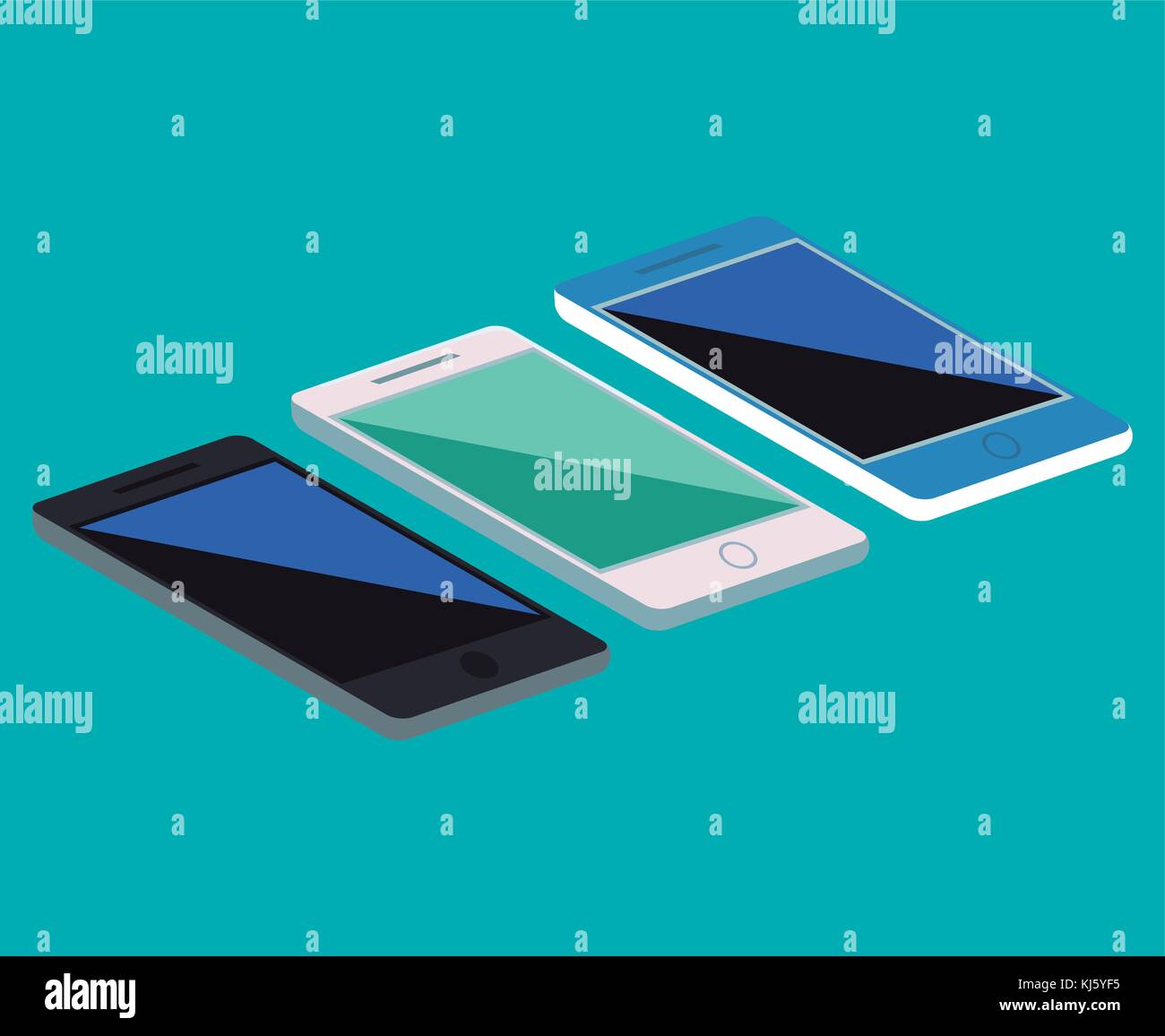 Smartphones Mobile technology Stock Vector Image & Art - Alamy