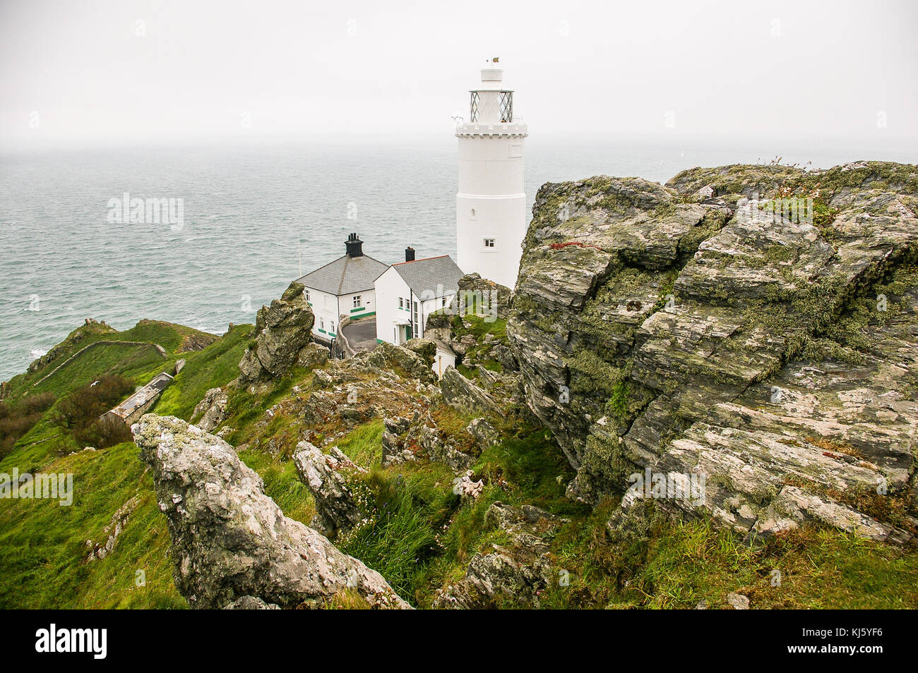 Start Point Lighthouse, Devon - beacon of safe passage since 1836 Stock Photo - Alamy