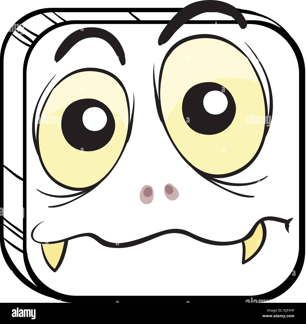 Illustration of a square-shaped face on a white background Stock Vector ...