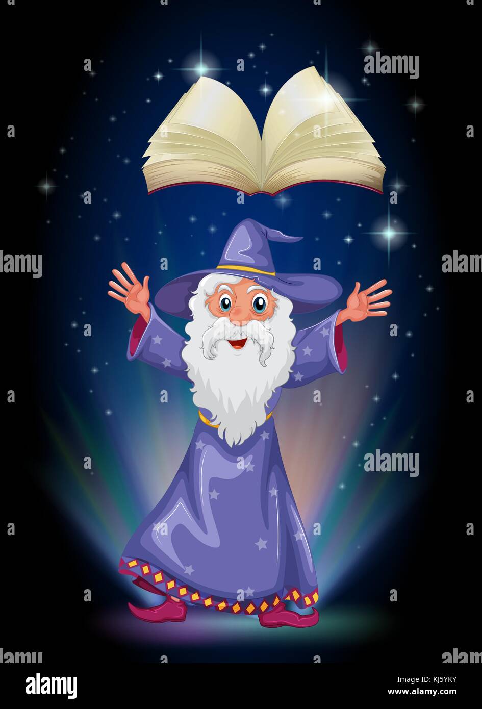 Wizard reading book Stock Vector Images - Alamy