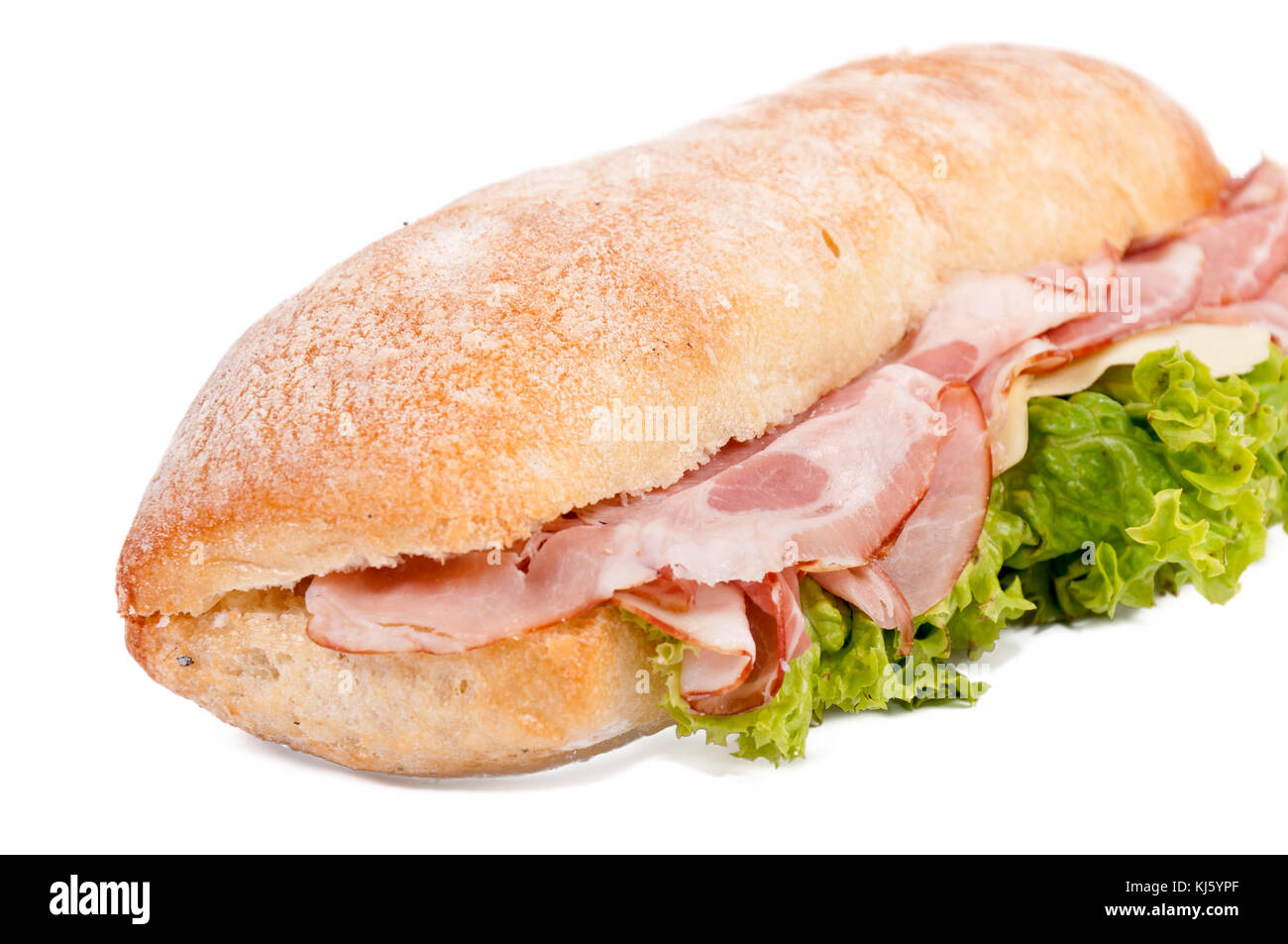 Ham sandwich isolated on white background Stock Photo - Alamy