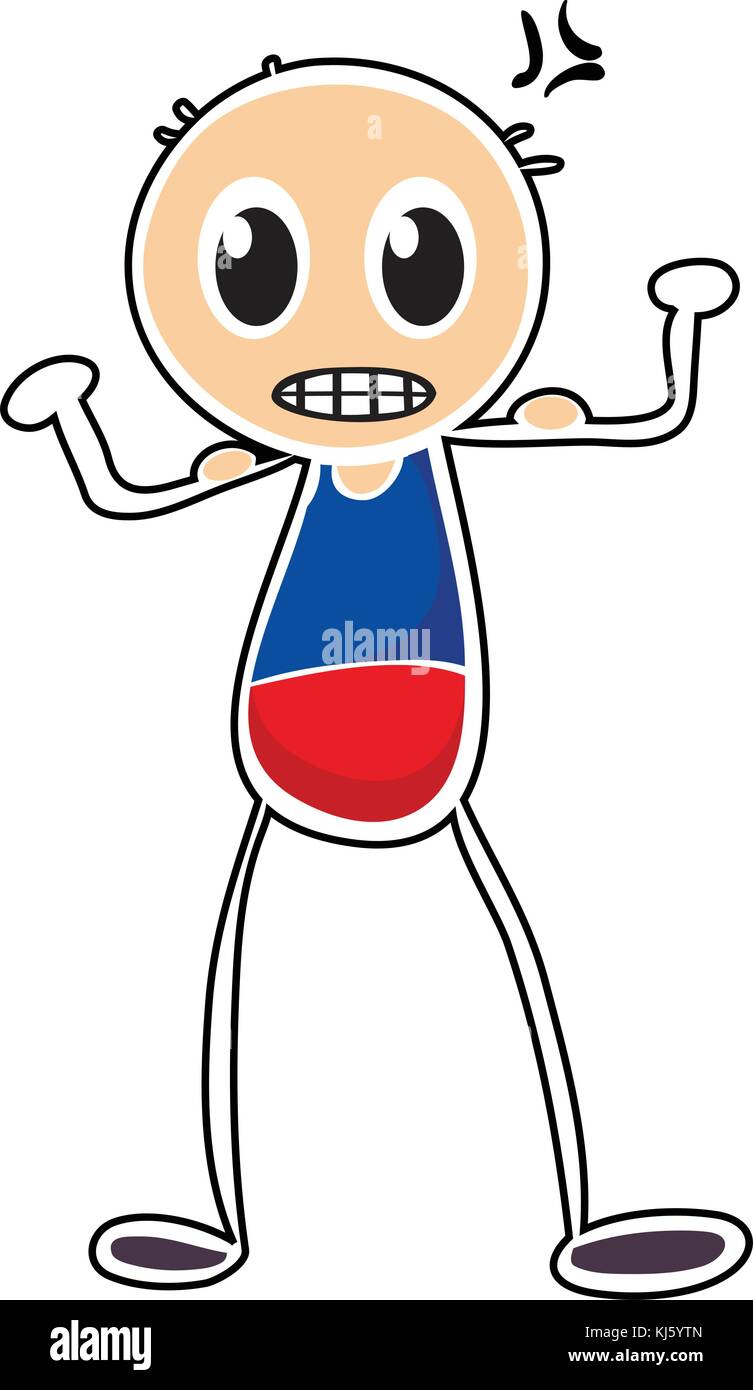 Illustration of a sketch of a strong boy on a white background Stock ...