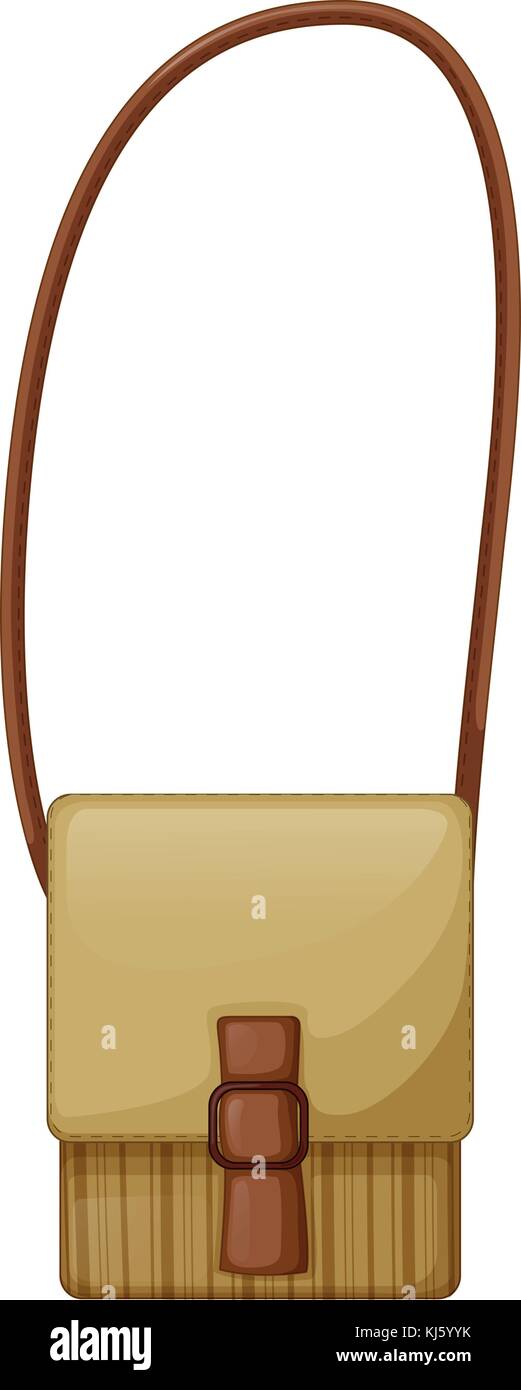 Illustration of a brown slingbag on a white background Stock Vector ...