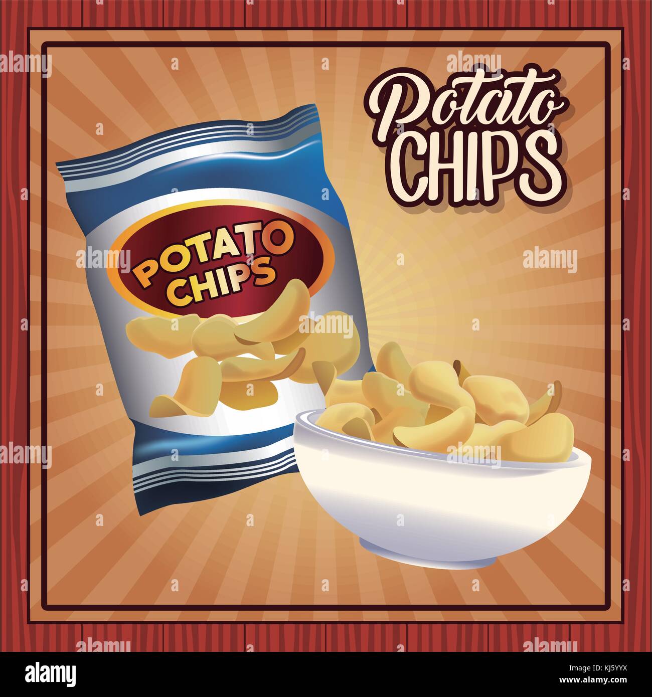 Potato chips frame Stock Vector Image & Art - Alamy