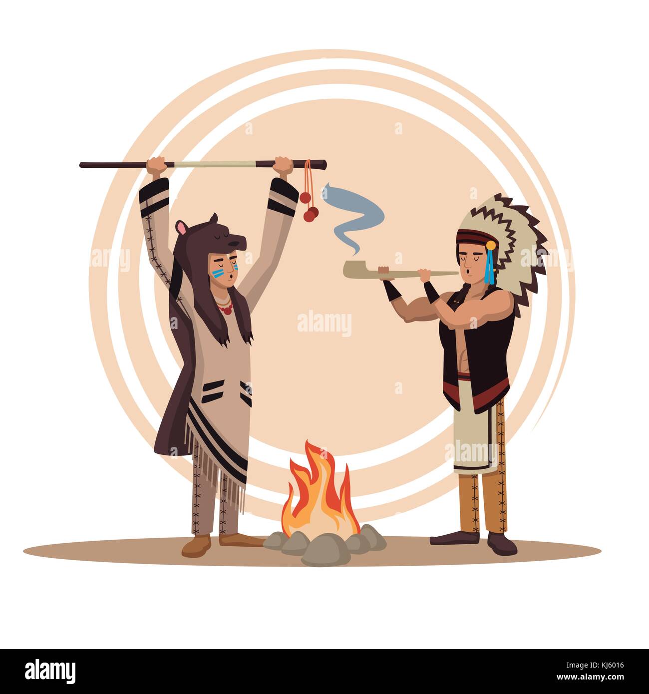 Old portrait of native american Stock Vector Images - Alamy