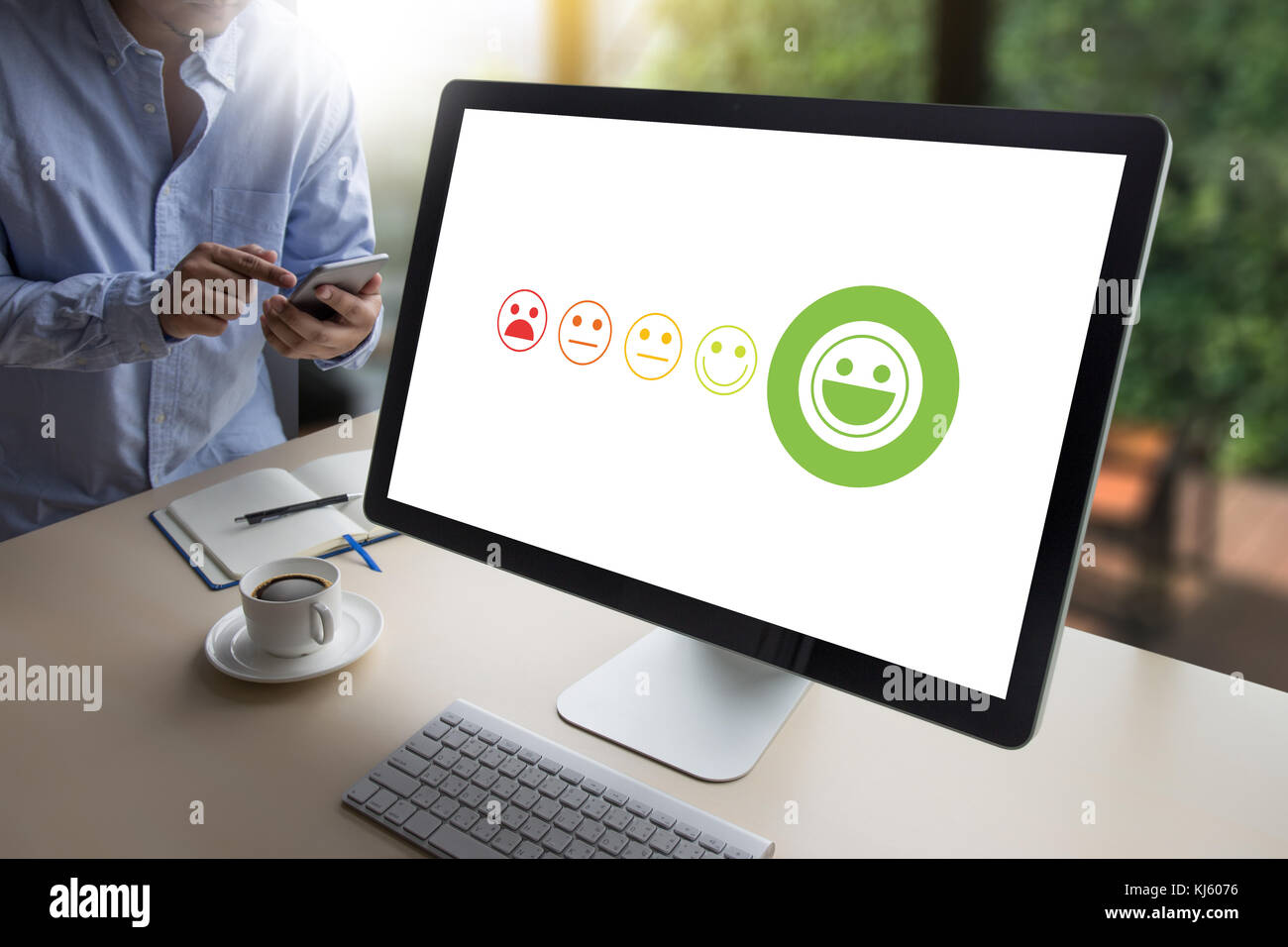 pressing smiley face emoticon The Customer Service Target Business ...