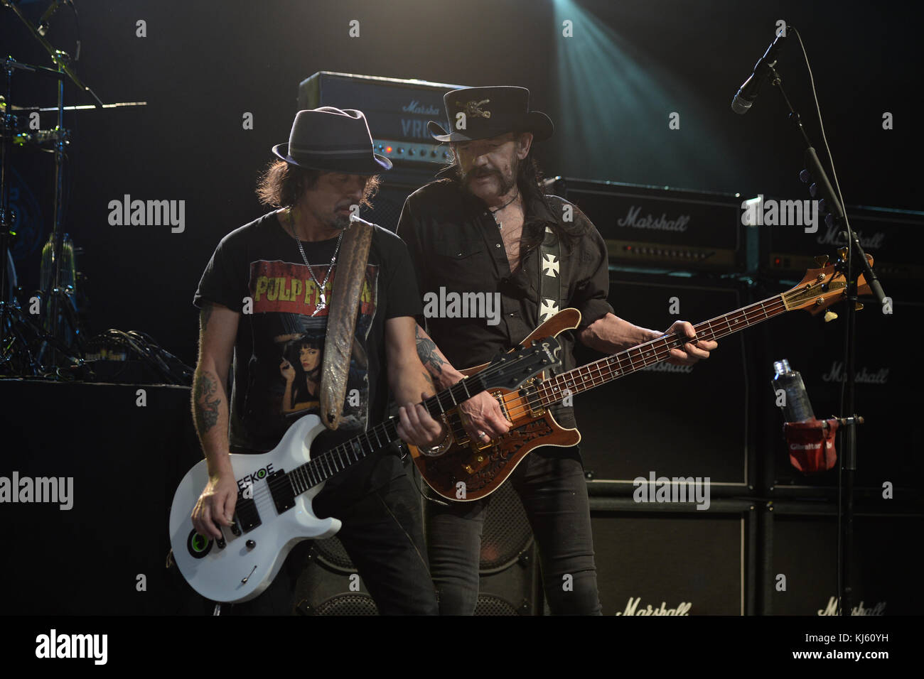 POMPANO BEACH, FL - SEPTEMBER 26: Phil "Wizzo" Campbell, Lemmy Kilmister of Motorhead performs ...
