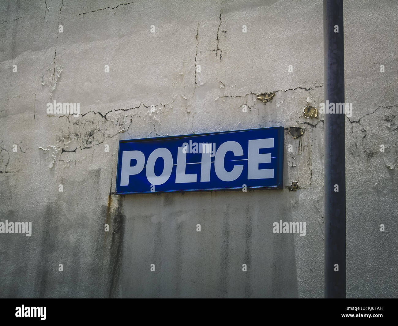 Police sign posted outside of the Saint Martin Police Department Stock ...