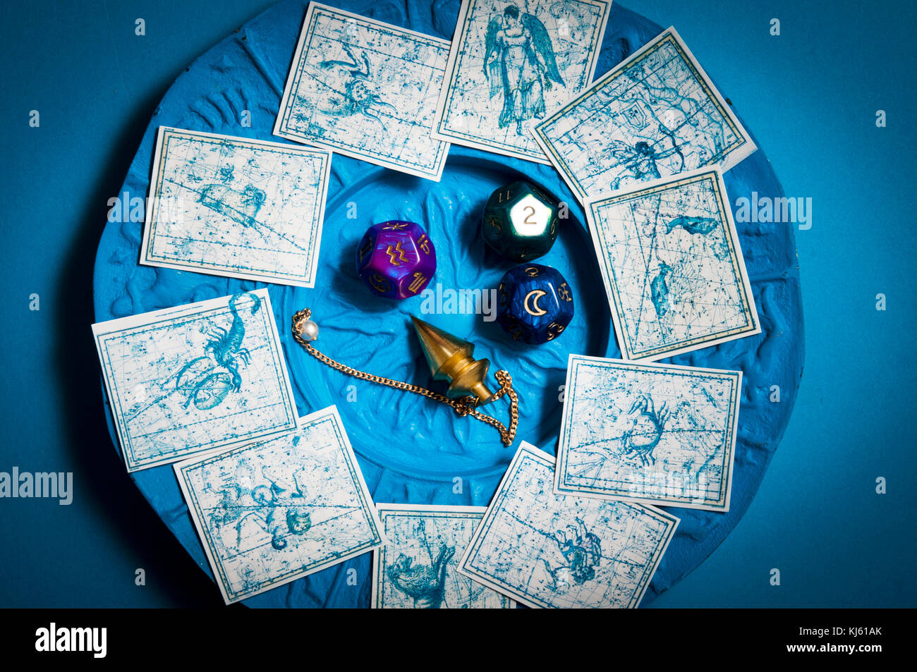various esoteric objects for divination and fortune telling Stock Photo ...