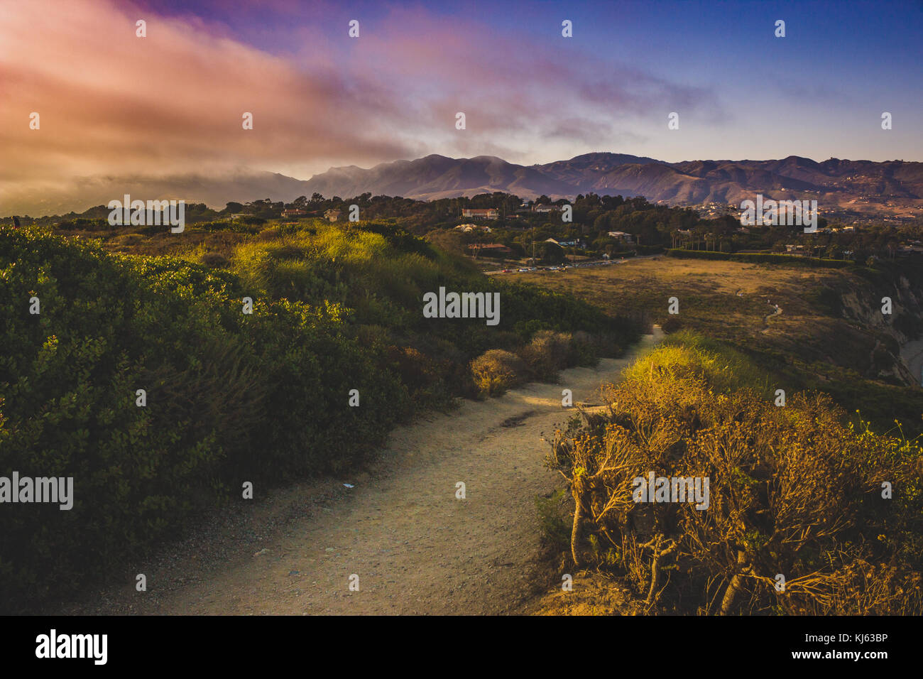 Colorful view of Southern California coast from Point Dume, Malibu ...