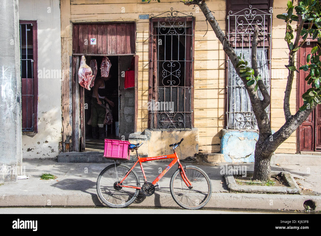 Local butcher in Cienfuegos, Cuba Stock Photo - Alamy