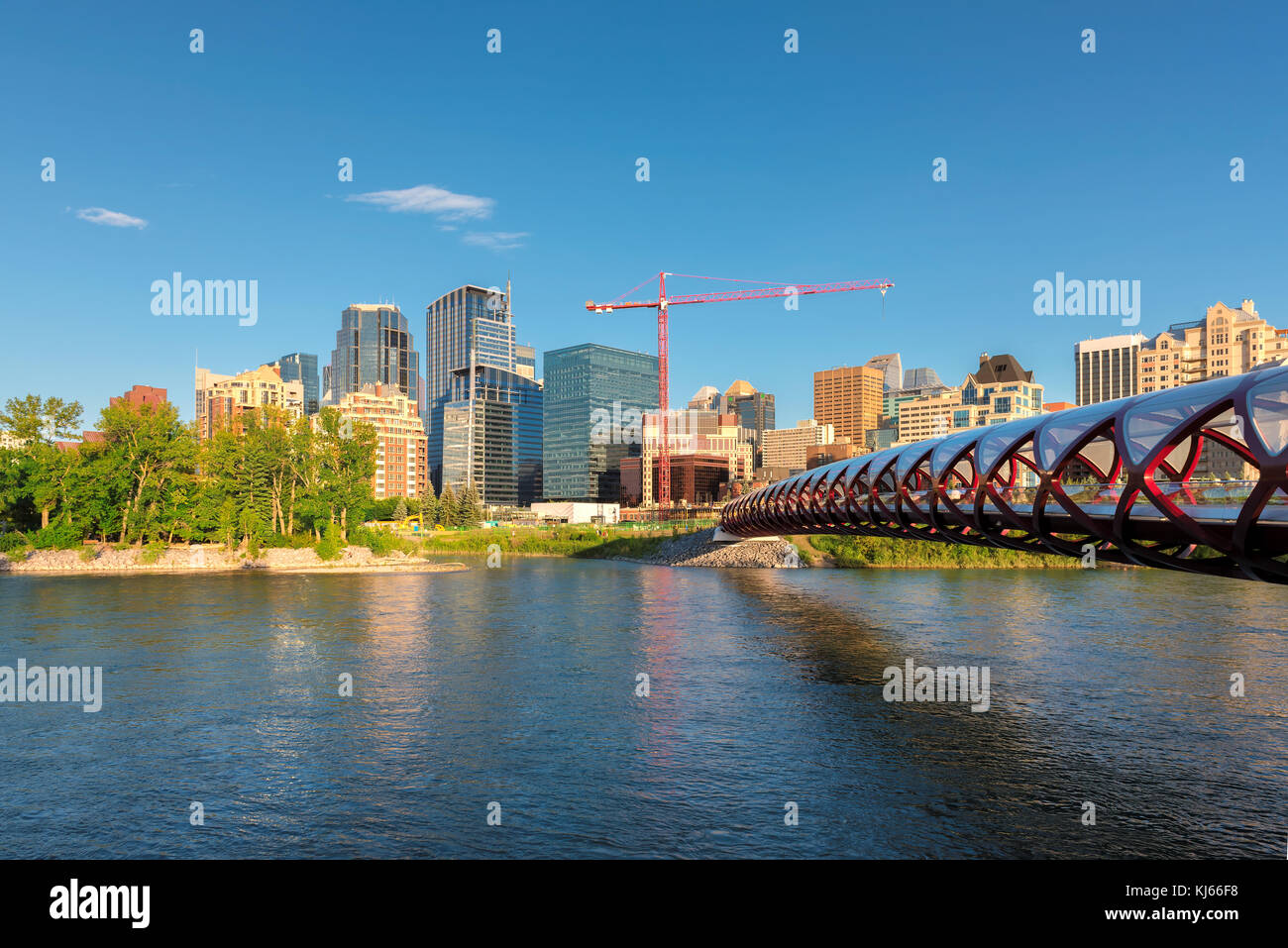 Peace bridge calgary skyline cityscape architecture hi-res stock ...