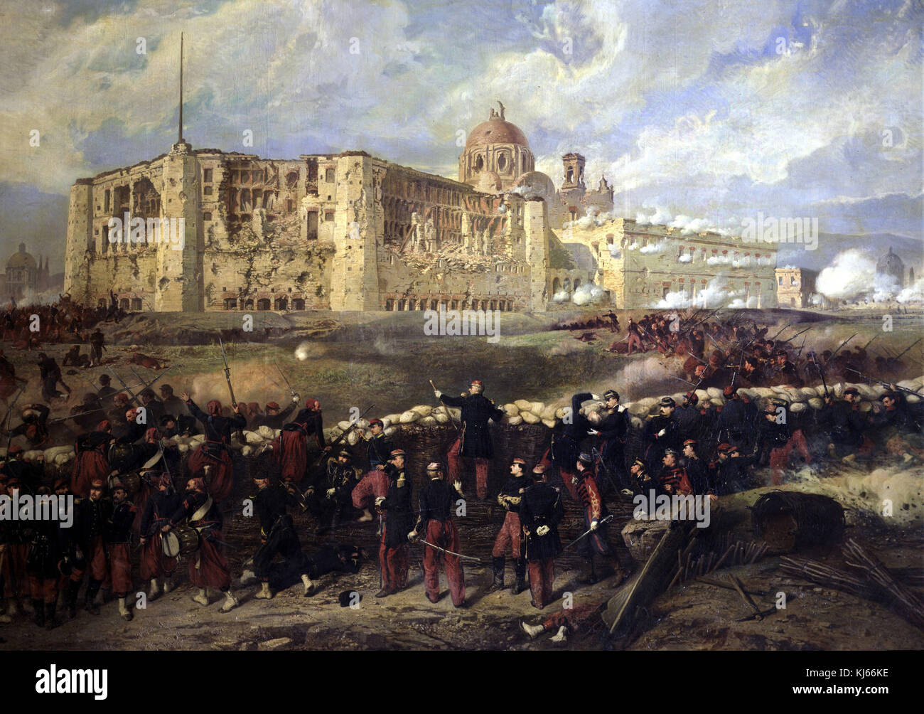 Jean Adolphe Beauce - General Bazaine attacking Fort San Xavier during ...