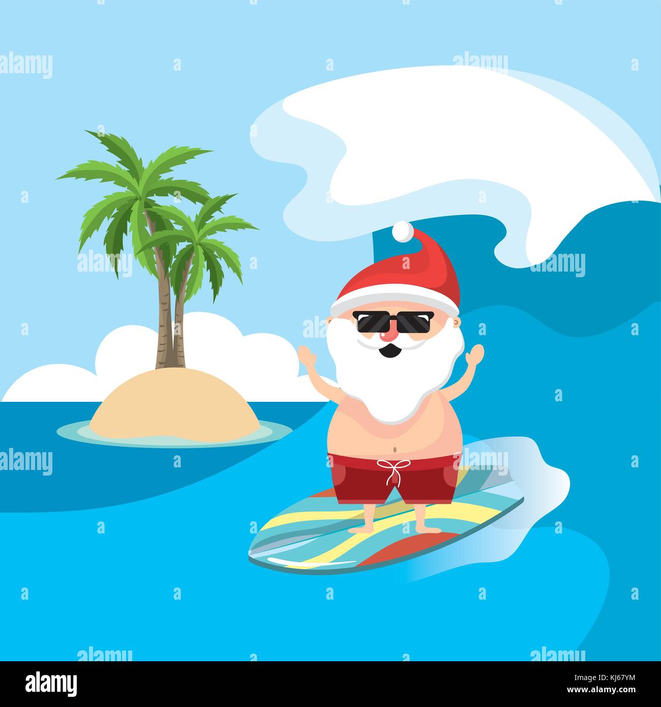 summer holiday vacation with santa claus Stock Vector Image & Art - Alamy
