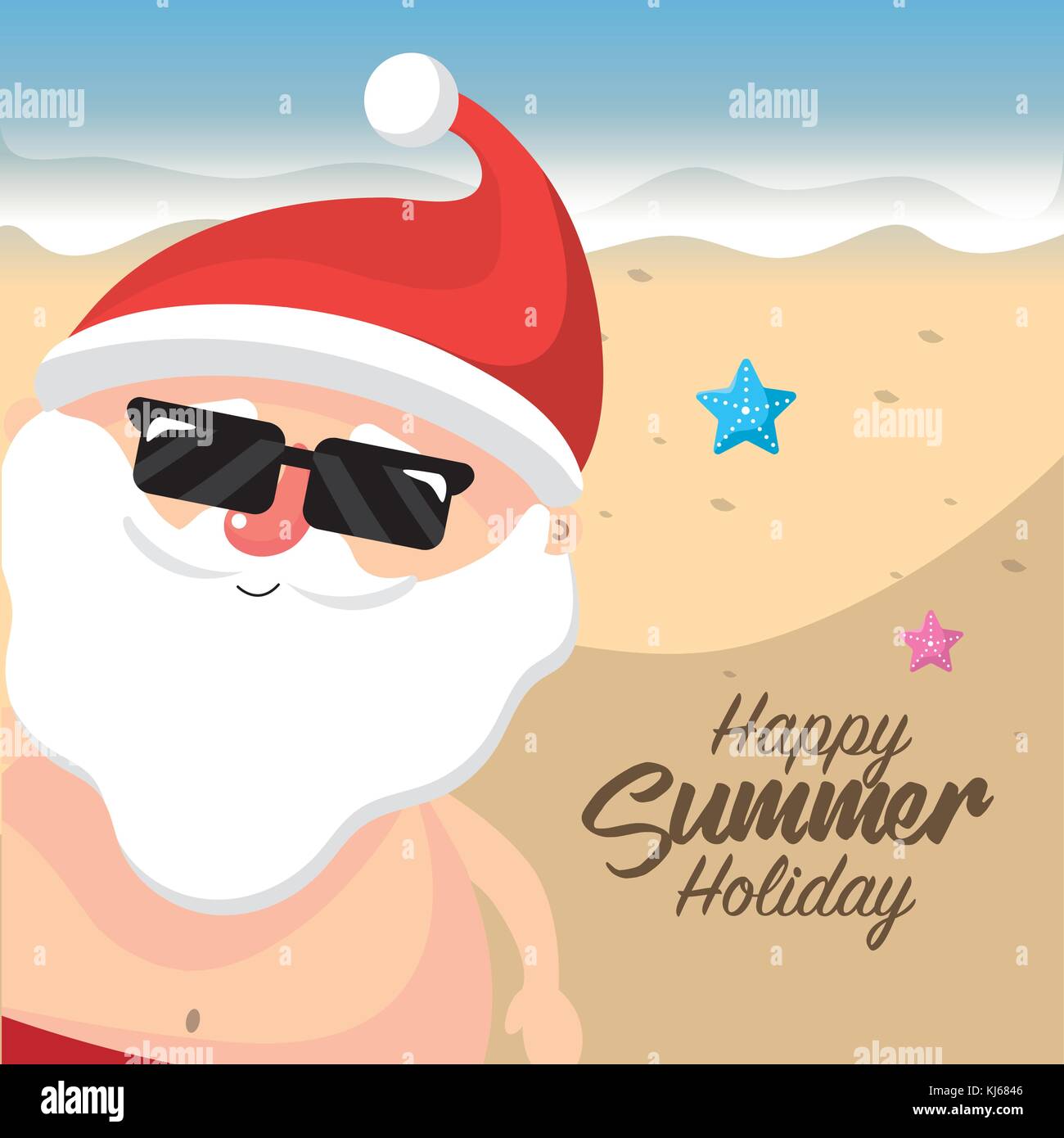 summer holiday vacation with santa claus Stock Vector Image & Art - Alamy