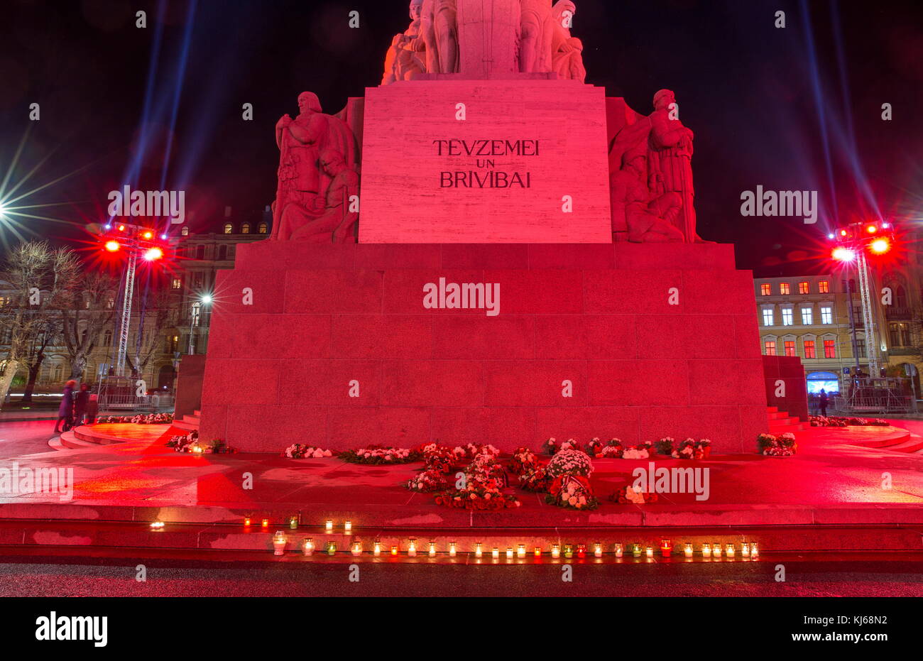 RIGA, LATVIA, NOVEMBER 17, 2017: Festival Staro Riga, Beaming Riga ...