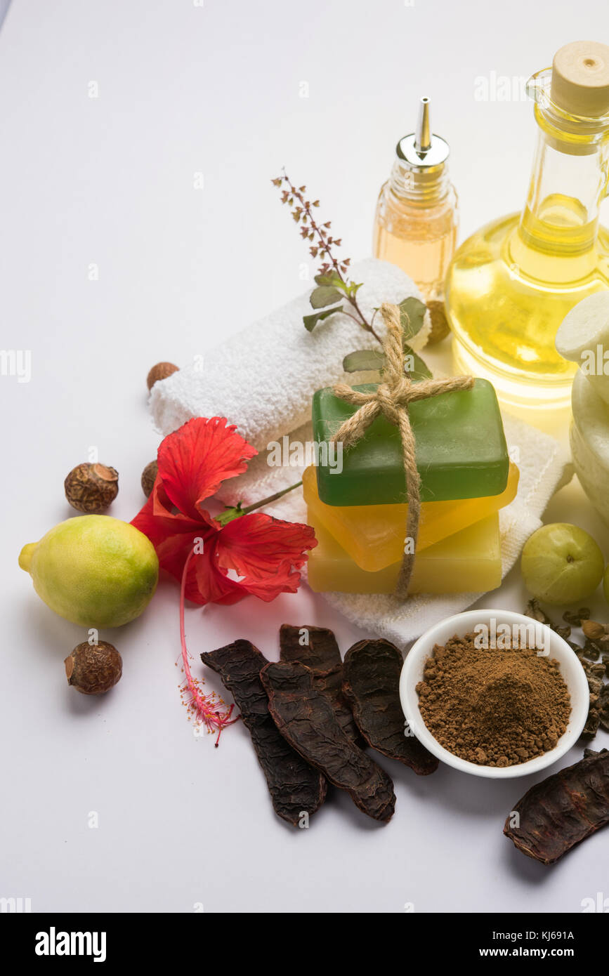 Indian Ayurvedic Soap or Handmade bath-soap with Herbs like shikakai ...