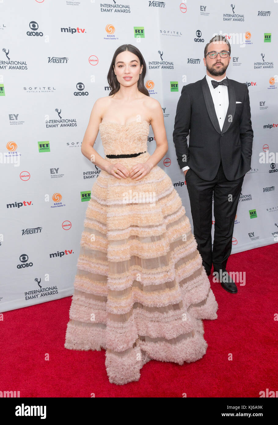 Crystal Reed wearing dress by J Mendel & Darren McMullen attend 2017 ...