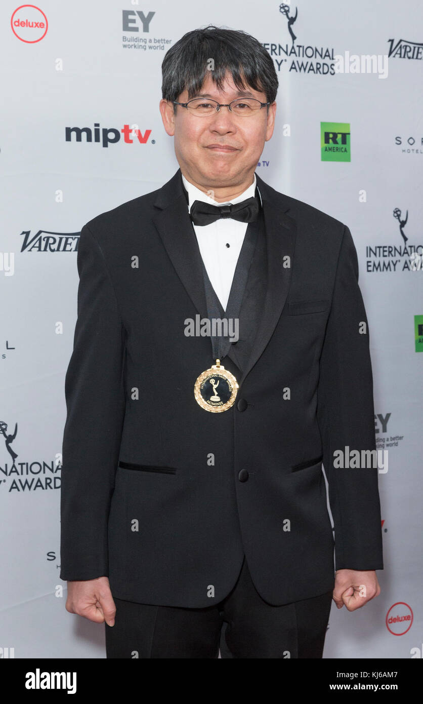 Nobuto Aiyoshi attends 2017 International Emmy Awards at Hilton Hotel ...