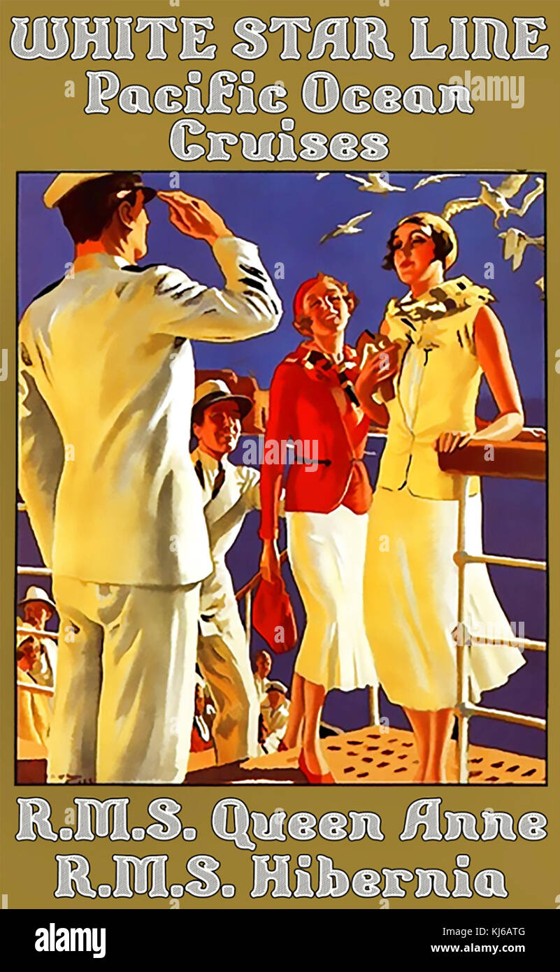 WHITE STAR LINE poster about 1928 Stock Photo - Alamy