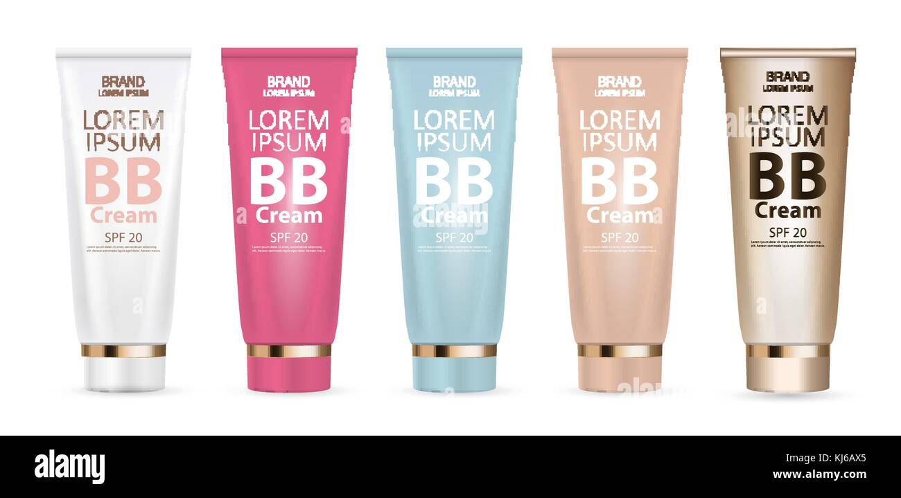 BB Cream Bottle Template for Ads or Magazine Background. 3D Realistic ...