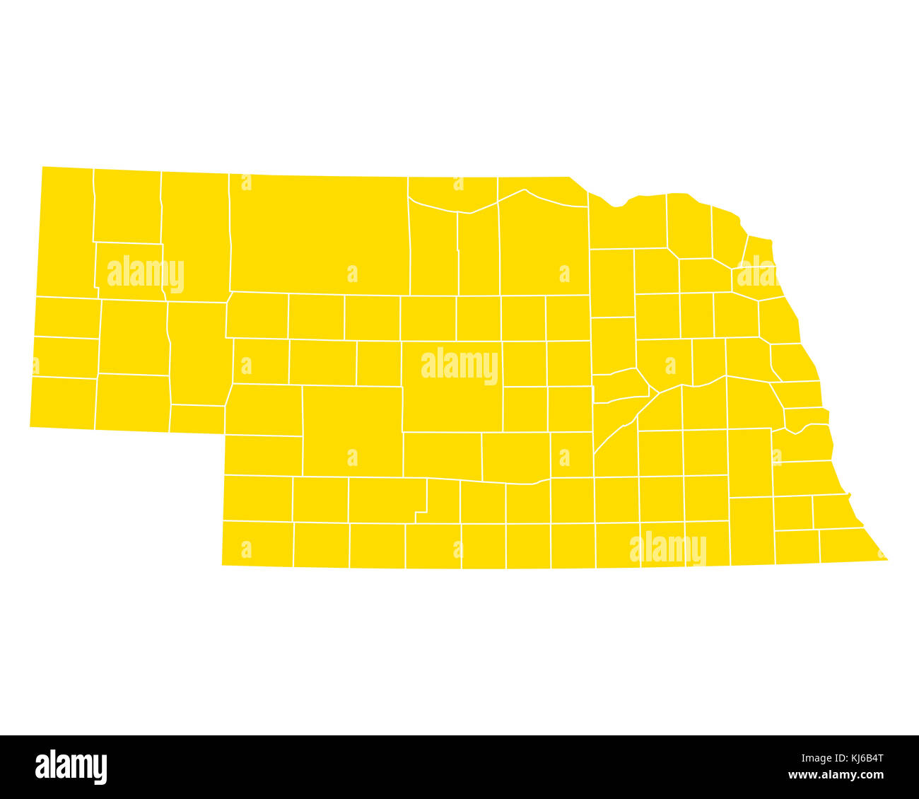 Map of Nebraska Stock Photo - Alamy