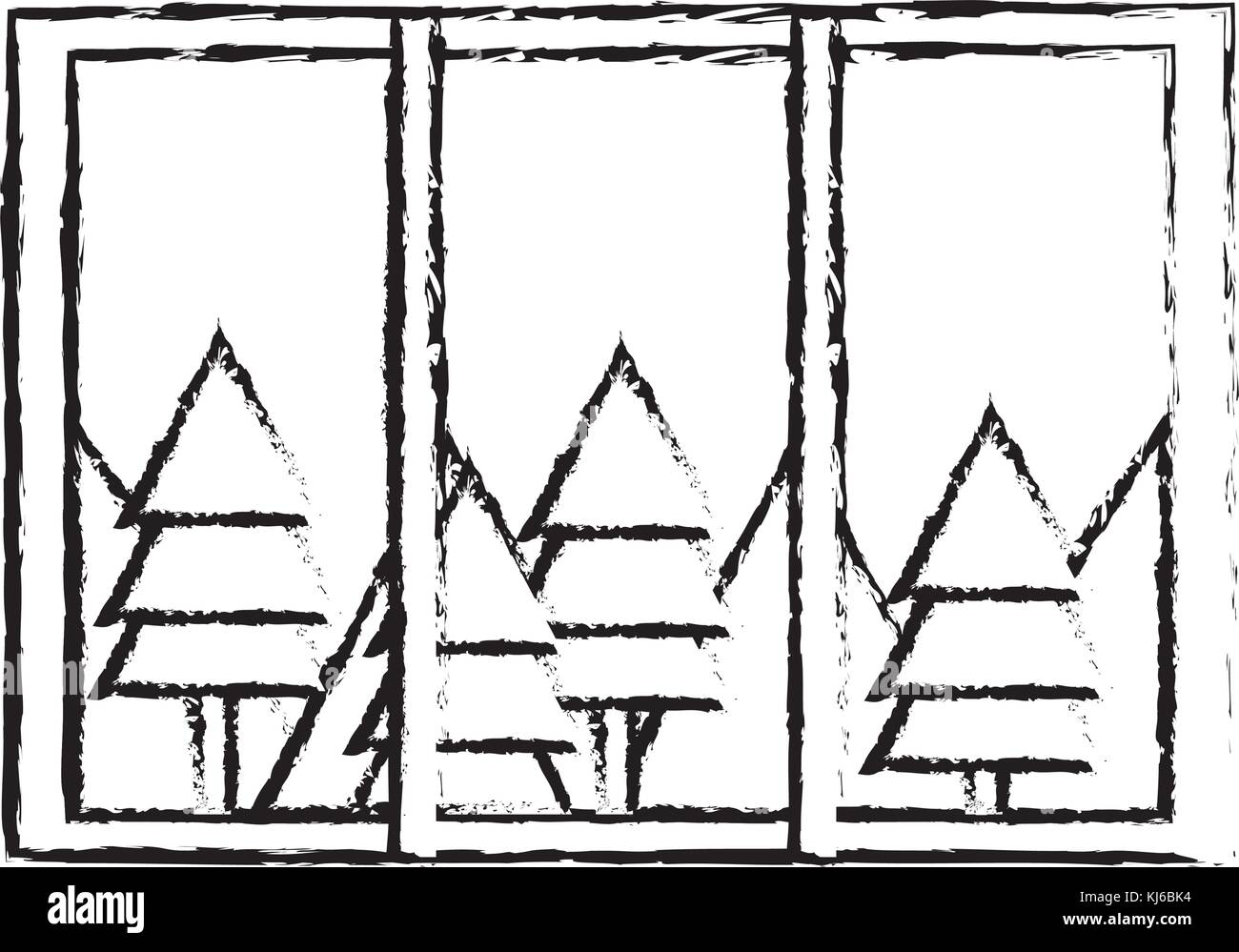 Window of interior home house and view theme Isolated design Vector ...