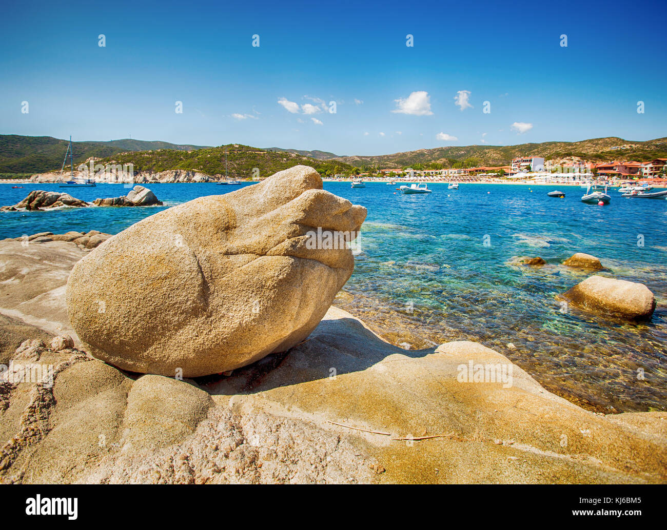 Amazing view on rocks and beautiful color of the sea Stock Photo - Alamy