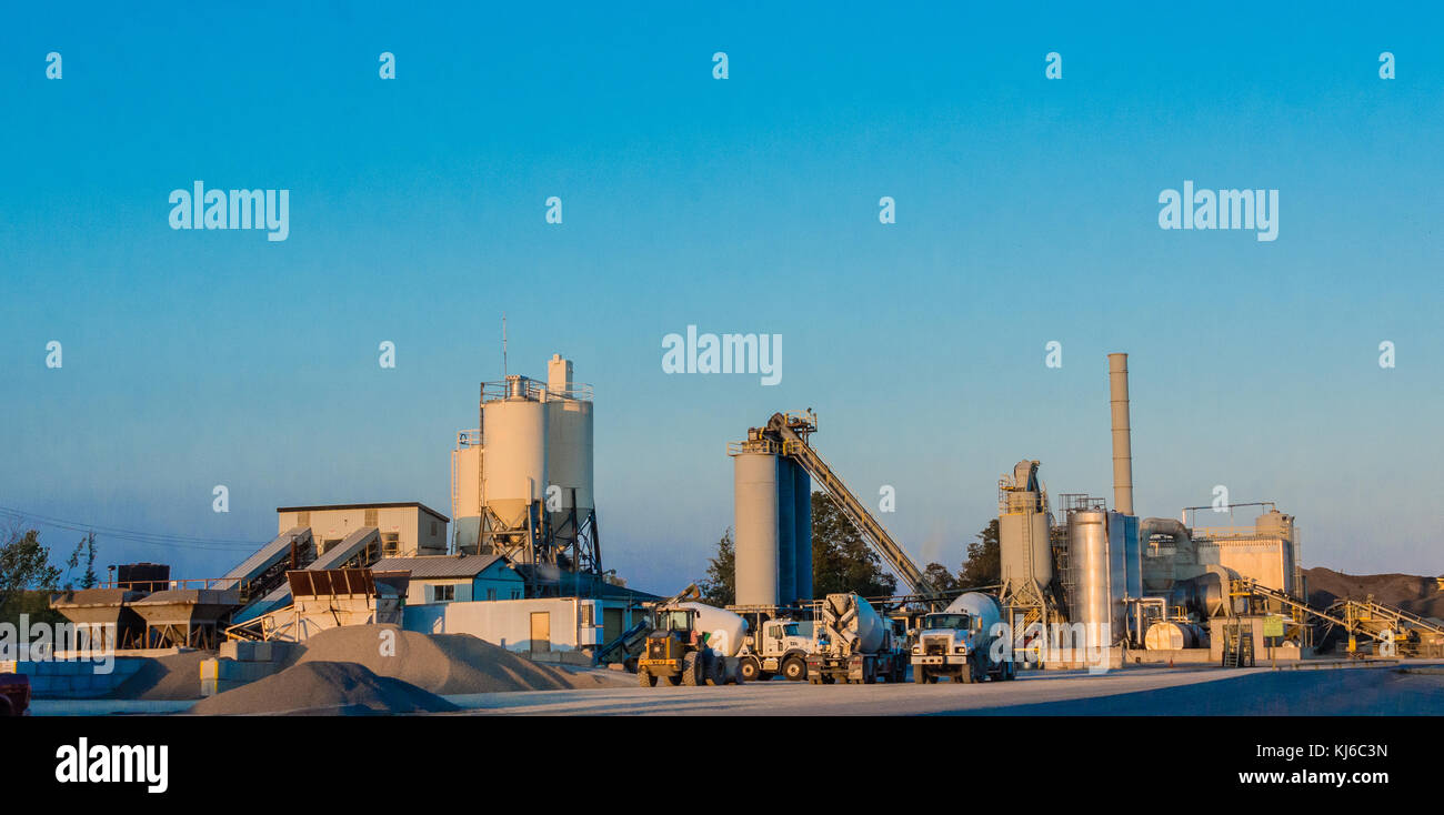 A small factory for the manufacture of concrete for construction Stock ...