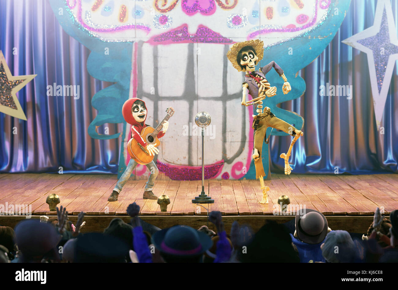 COCO, from left: Miguel (voice: Anthony Gonzalez), Hector (voice: Gael ...