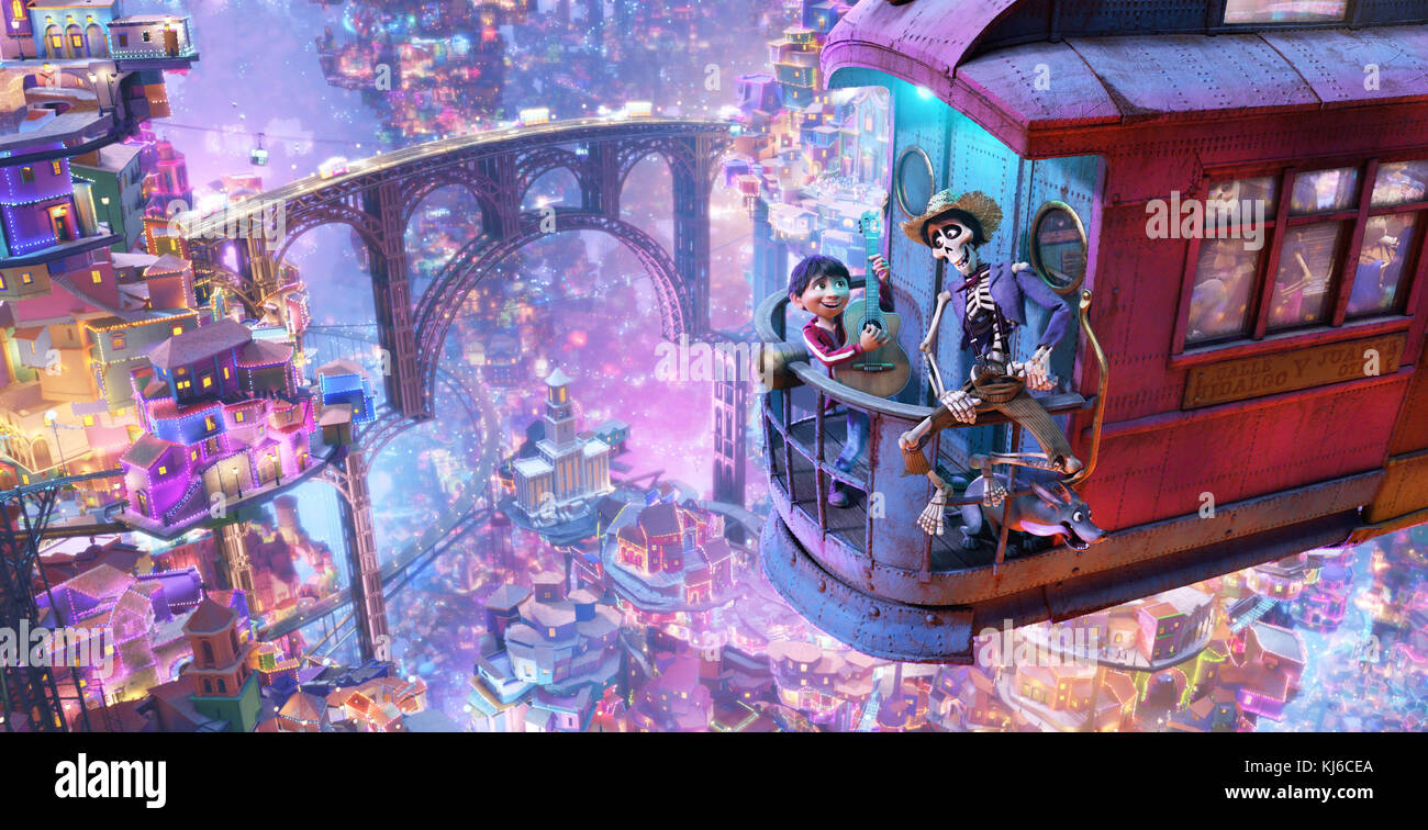 COCO, from left: Miguel (voice: Anthony Gonzalez), Hector (voice: Gael ...