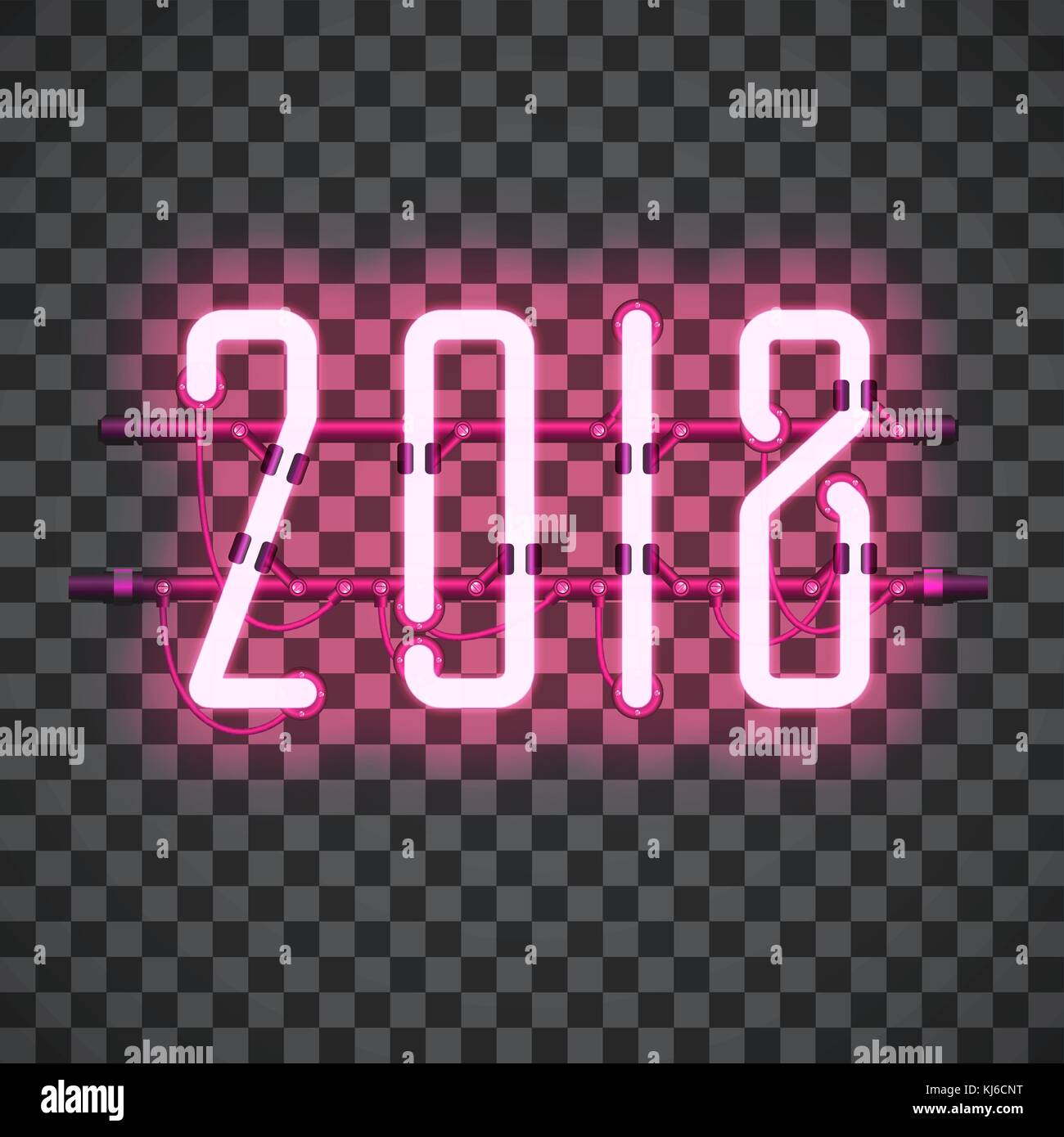 Glowing Red Neon sign 2018 Stock Vector Image & Art - Alamy