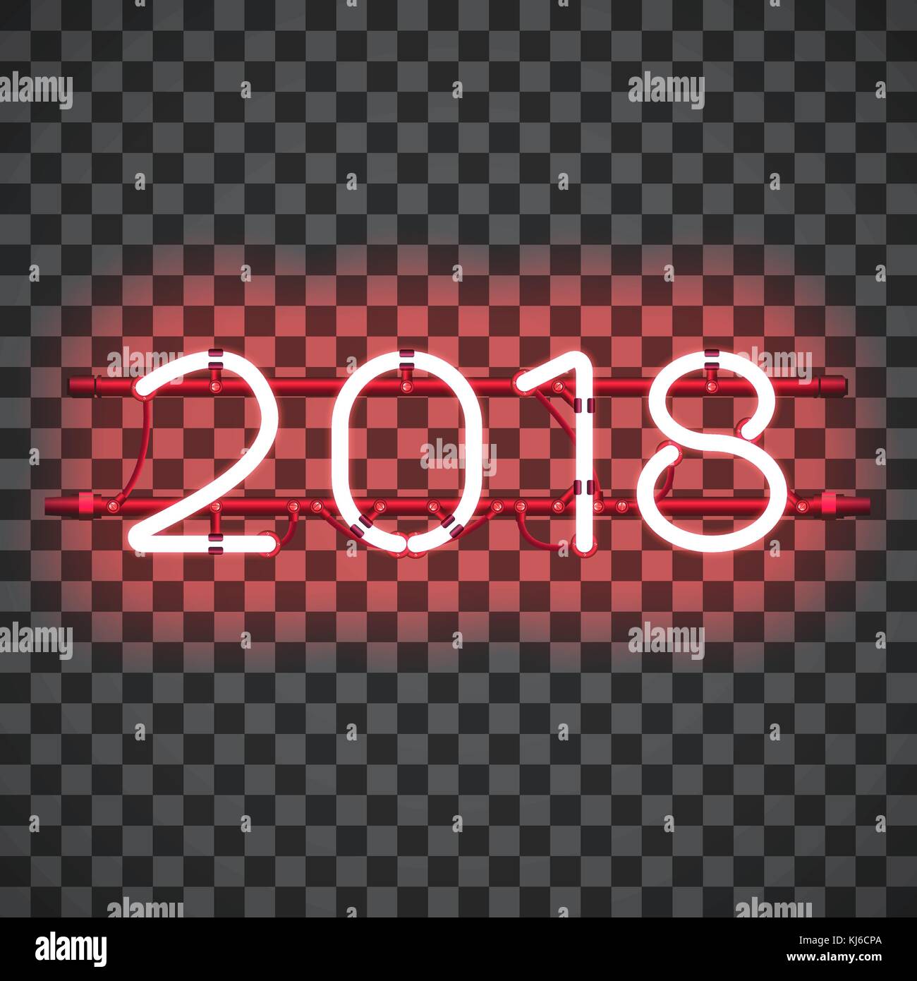 Glowing Red Neon sign 2018 Stock Vector Image & Art - Alamy