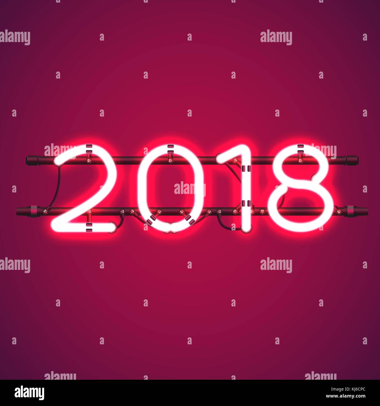 Glowing Red Neon sign 2018 Stock Vector Image & Art - Alamy
