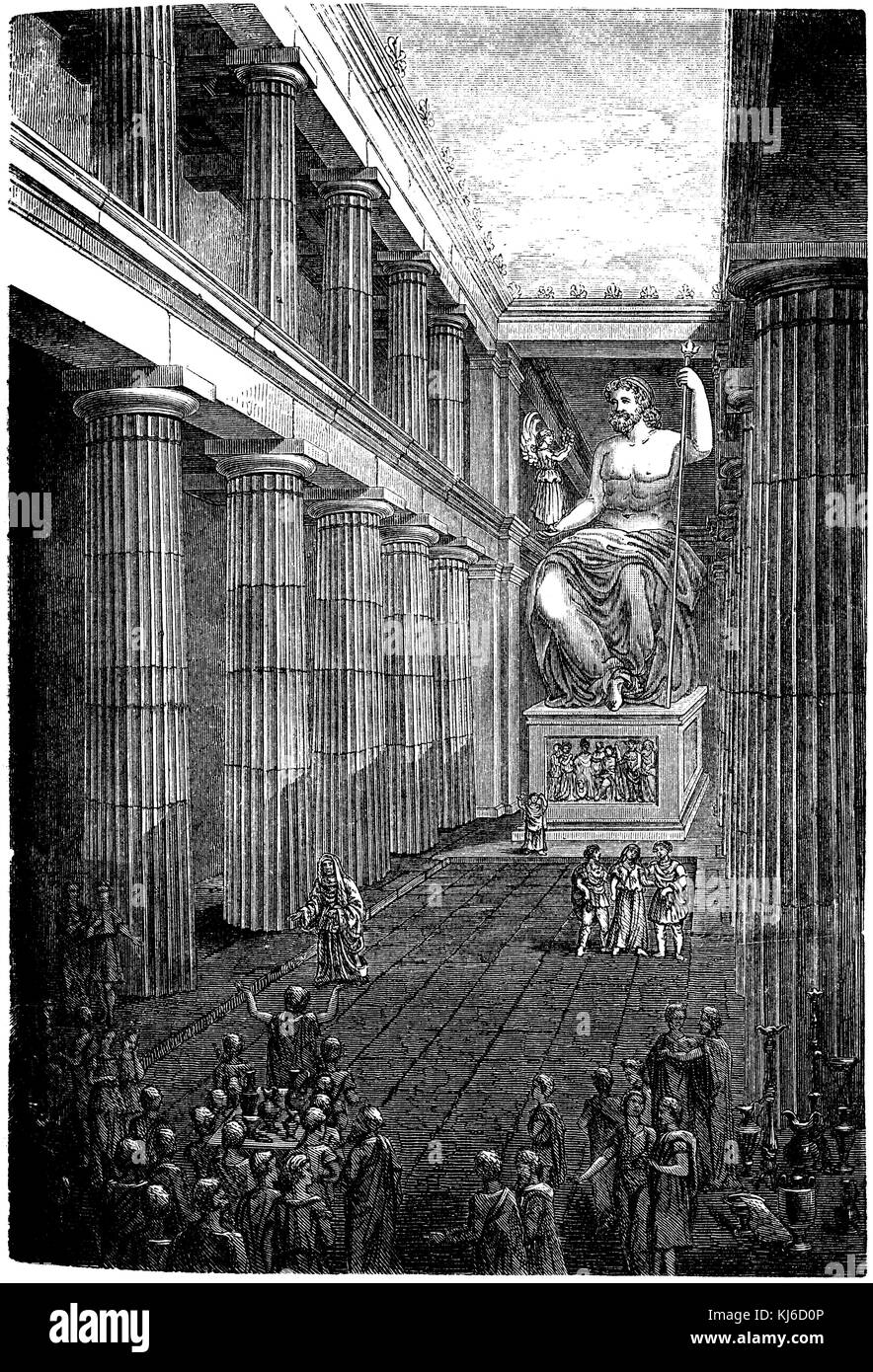 Interior of the Temple of Zeus at Olympia (Inneres des Zeustempels zu ...