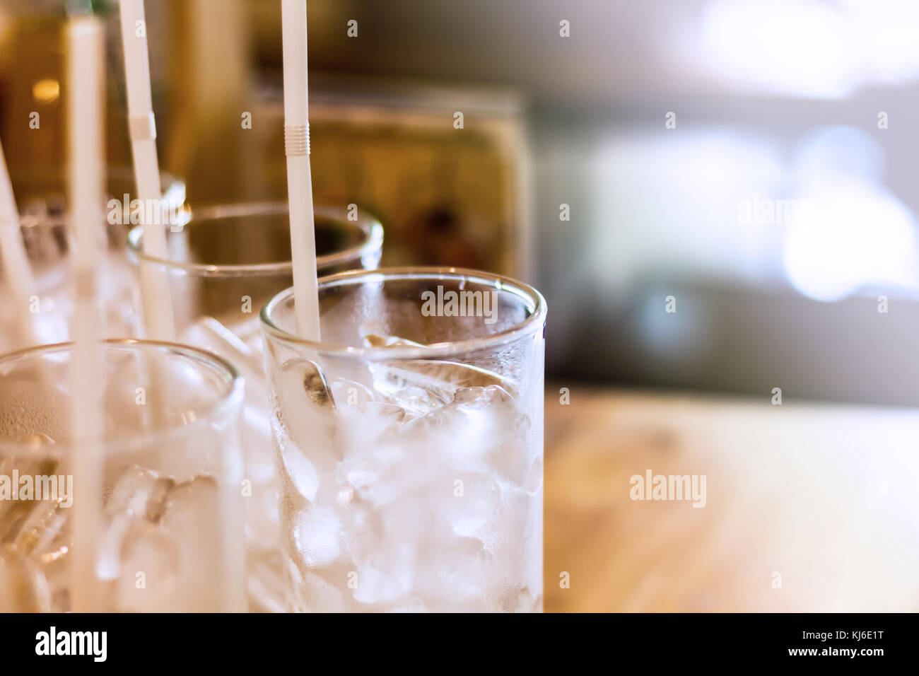 ice in glass without water place on side with copy space Stock Photo ...