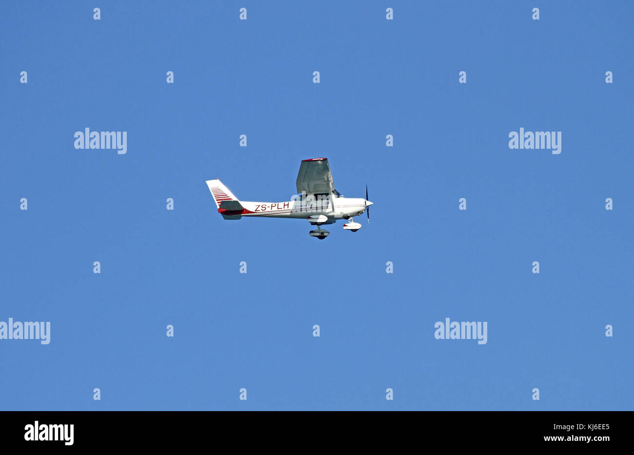 Cessna aeroplane in flight, Umhlanga Rocks, KwaZulu Natal, South Africa ...
